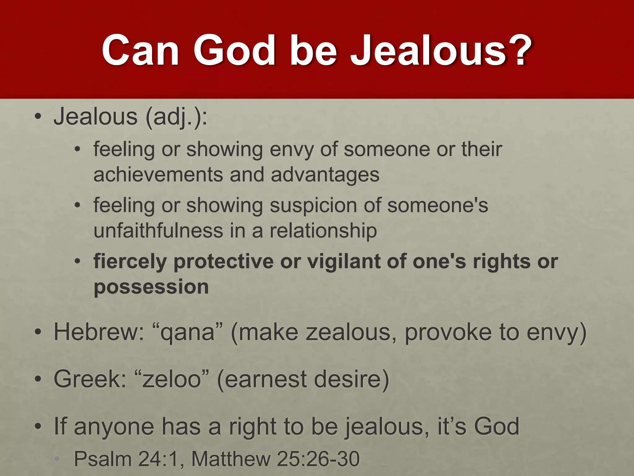 Belonging to A Jealous God | PPTX