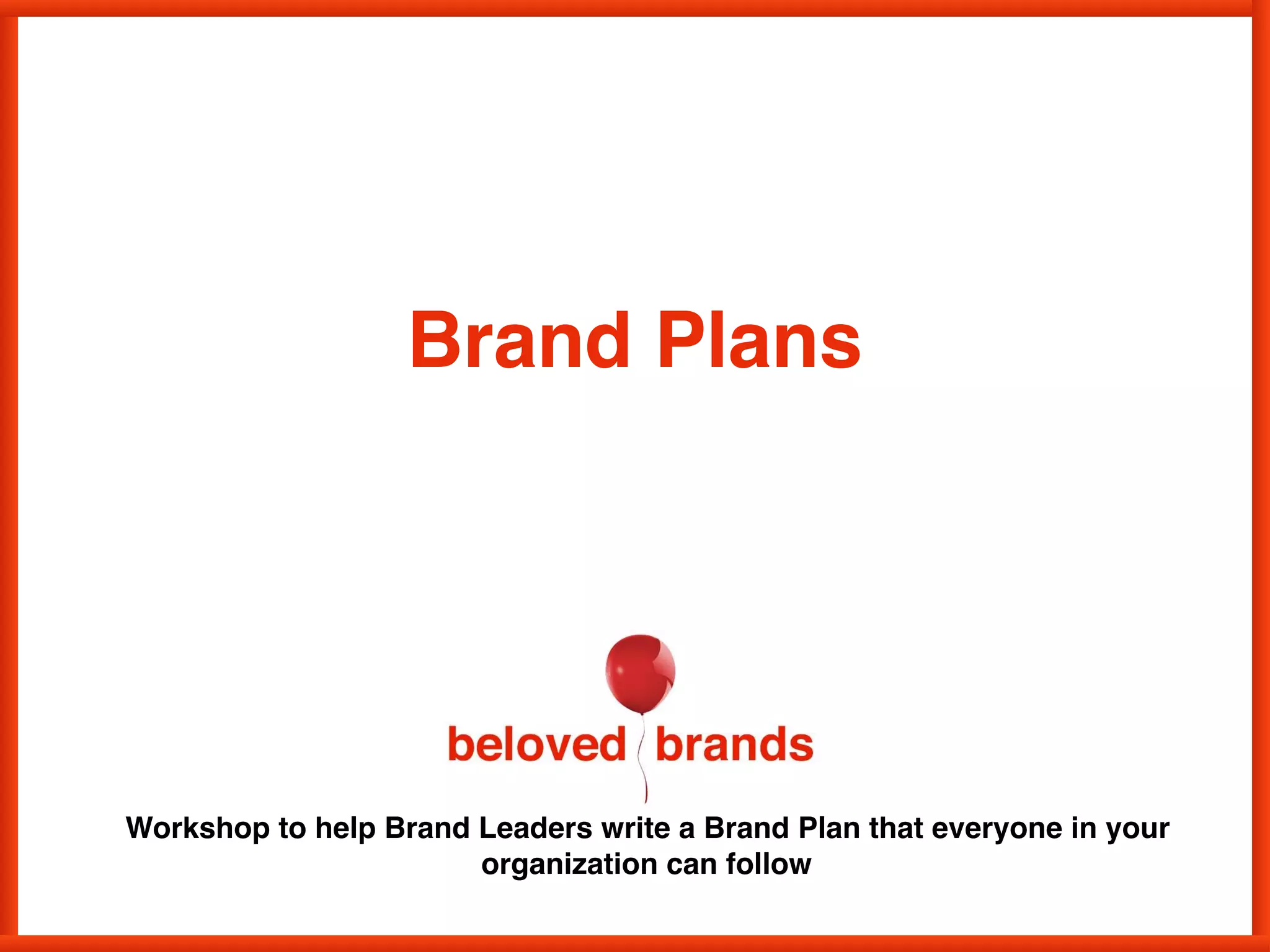 Brand Plan Workshop | PDF