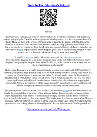 Beloved Essays | PDF