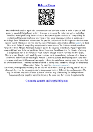 Beloved Essays | PDF