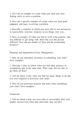 Below are the instructions for your Interview Exercise. This exercis | DOCX