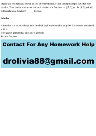 Below are two relations shown as sets of ordered pairs. Fill in the i.pdf
