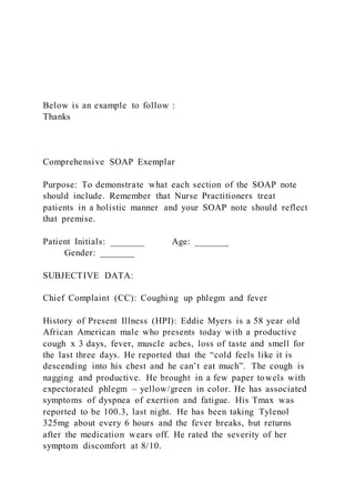 Below is an example to follow ThanksComprehensive | PDF