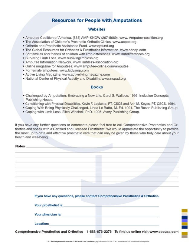 Below Knee Amputation An Overview of Prosthetic Care | PDF