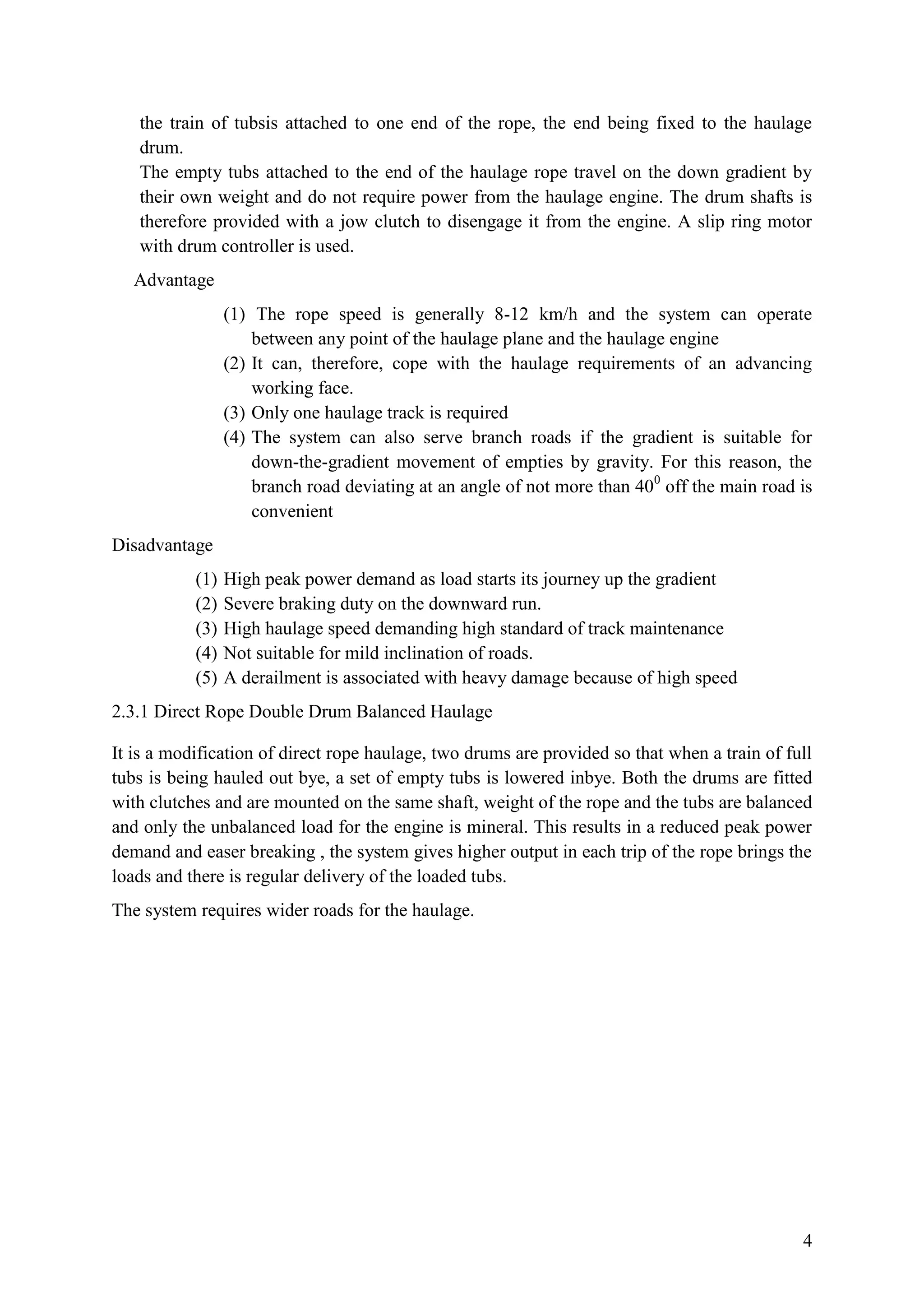 Belt conveyor and Haulage system in the mine | PDF