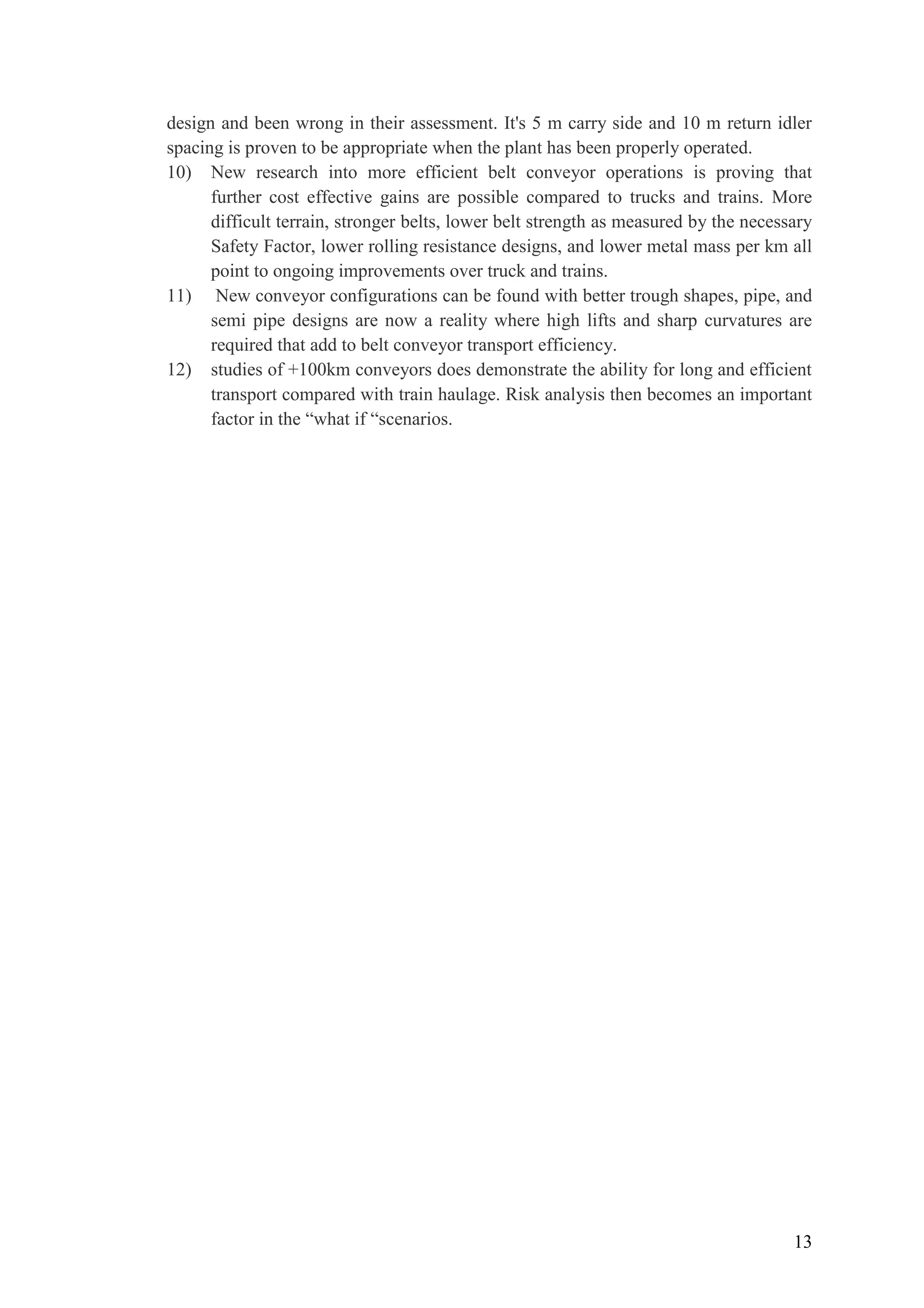 Belt conveyor and Haulage system in the mine | PDF