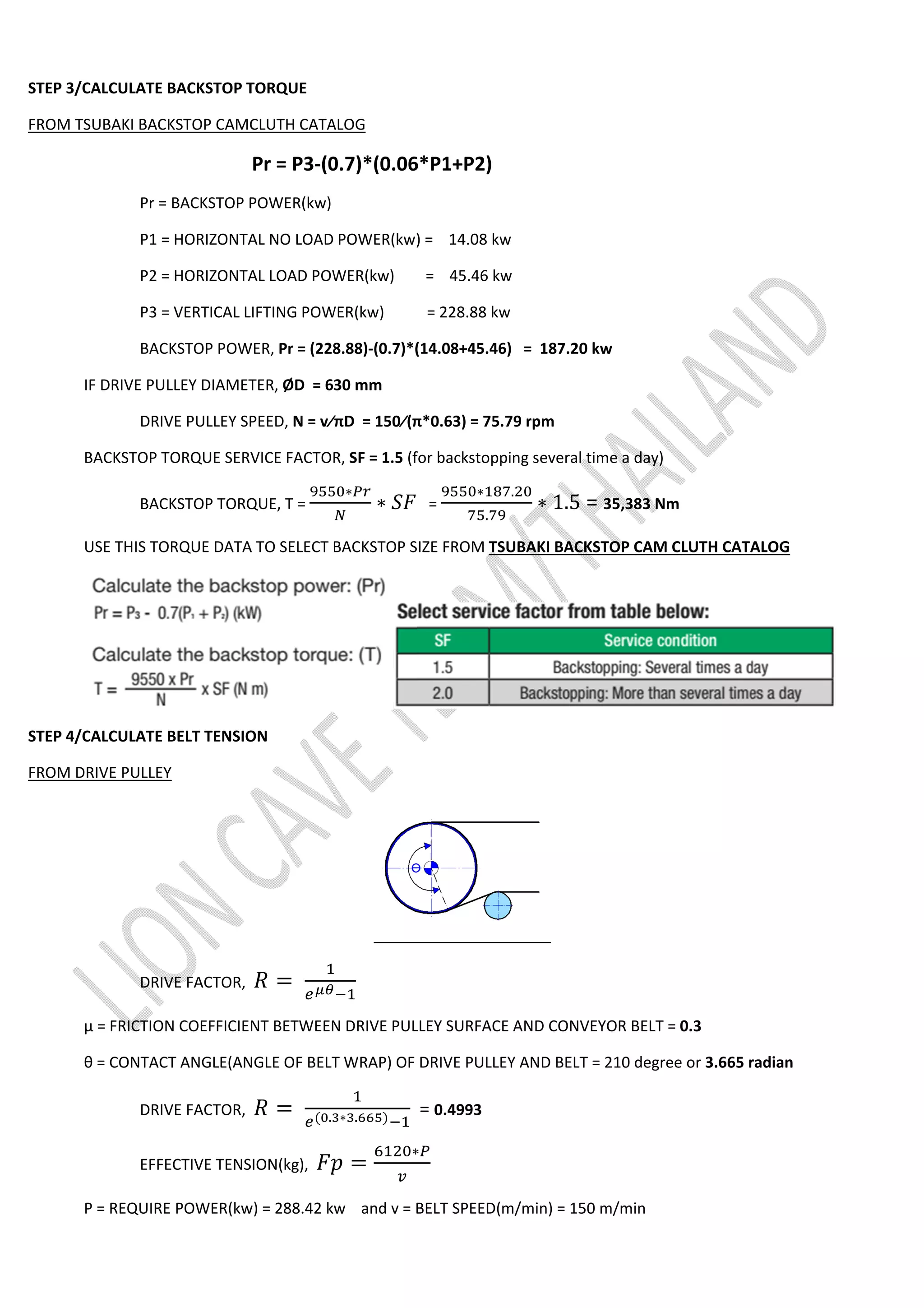 Belt conveyor example calculation | PDF