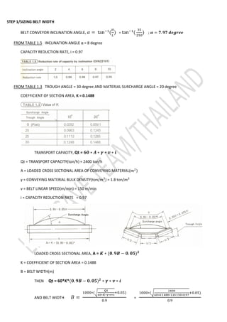 Belt conveyor example calculation | PDF
