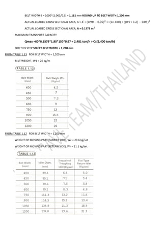Belt conveyor example calculation | PDF