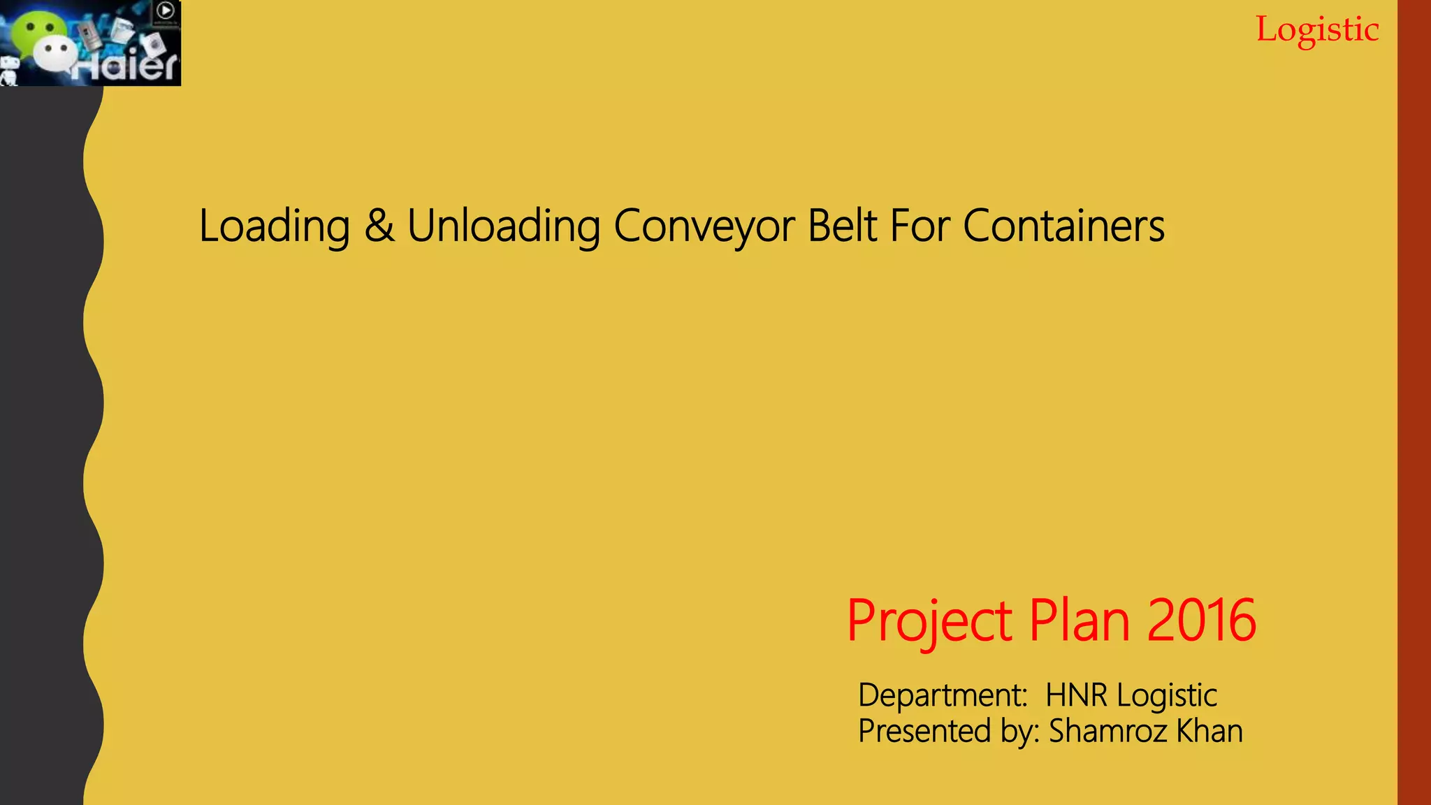Belt conveyor for loading & unloading | PPTX