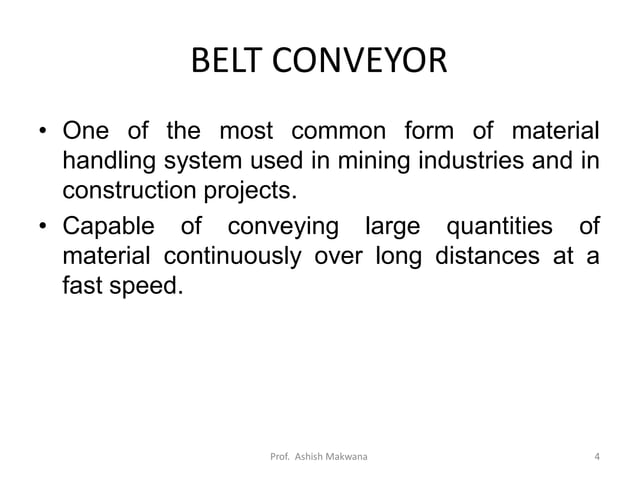 Belt conveyor system_Advanced Construction Technology (Semester-6 ...