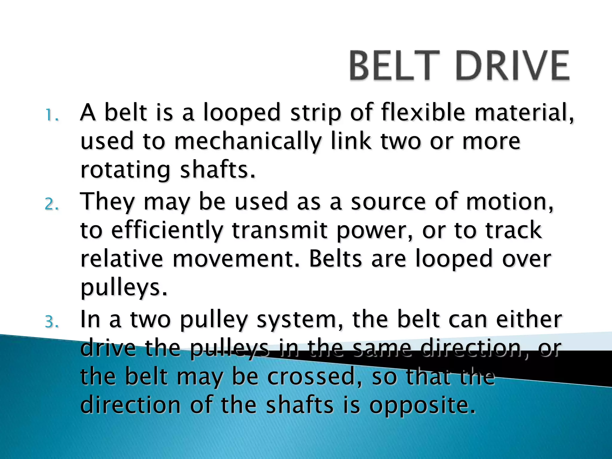 DESIGN OF TRANSMISSION SYSTEMS-Belt drive | PPT