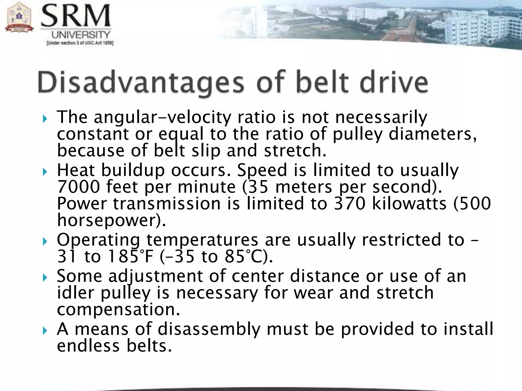 DESIGN OF TRANSMISSION SYSTEMS-Belt drive | PPT