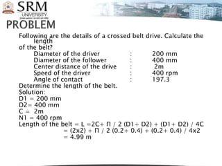 DESIGN OF TRANSMISSION SYSTEMS-Belt drive | PPT | Physics | Science