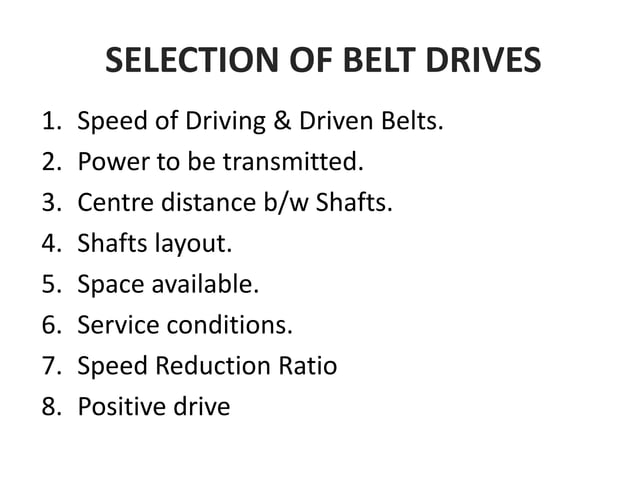 BELT DRIves of diffferent types and also | PPT