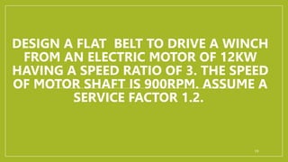 Belt Drives and design procedure of belt drive | PPTX