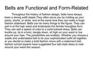 Latest belt styles | PPT