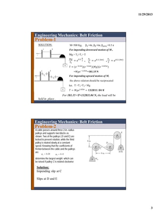 Belt friction lecture_new | PDF