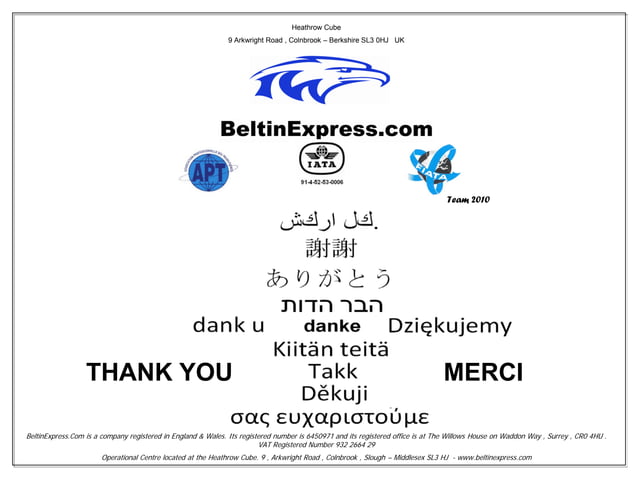 Beltin Express Company Portfolio | PPT