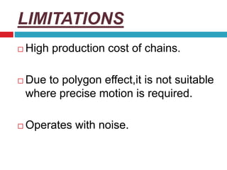 BELT TENSIONING METHODS, Chain drive introduction, Power transmitted by ...