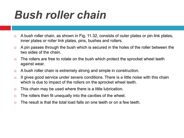 BELT TENSIONING METHODS, Chain drive introduction, Power transmitted by ...