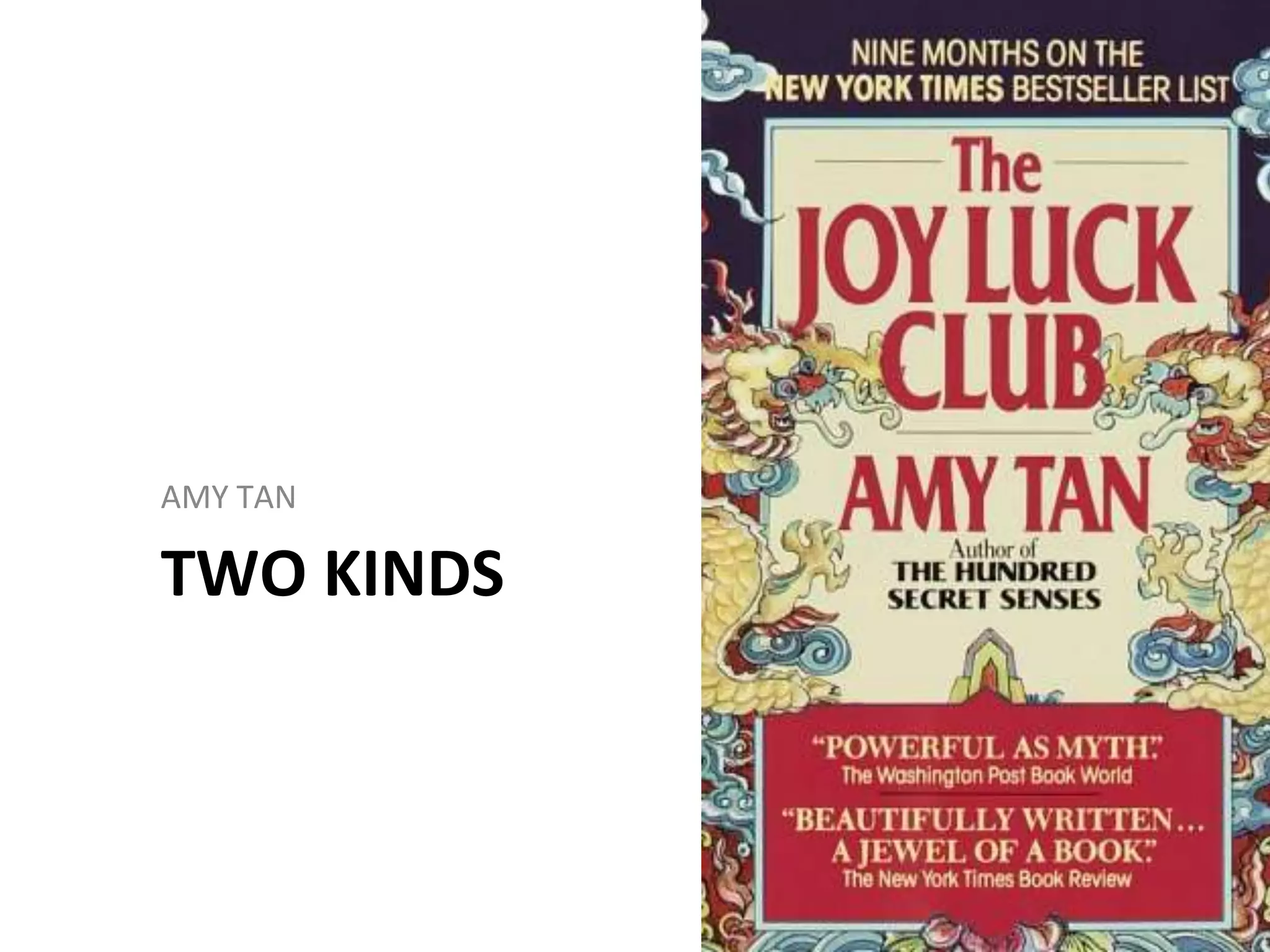 Summary and Theme: Two Kinds by Amy Tan | PPTX