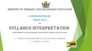 syllabus interpretation on primary schoo | PPTX