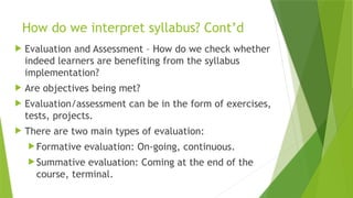 syllabus interpretation on primary schoo | PPTX
