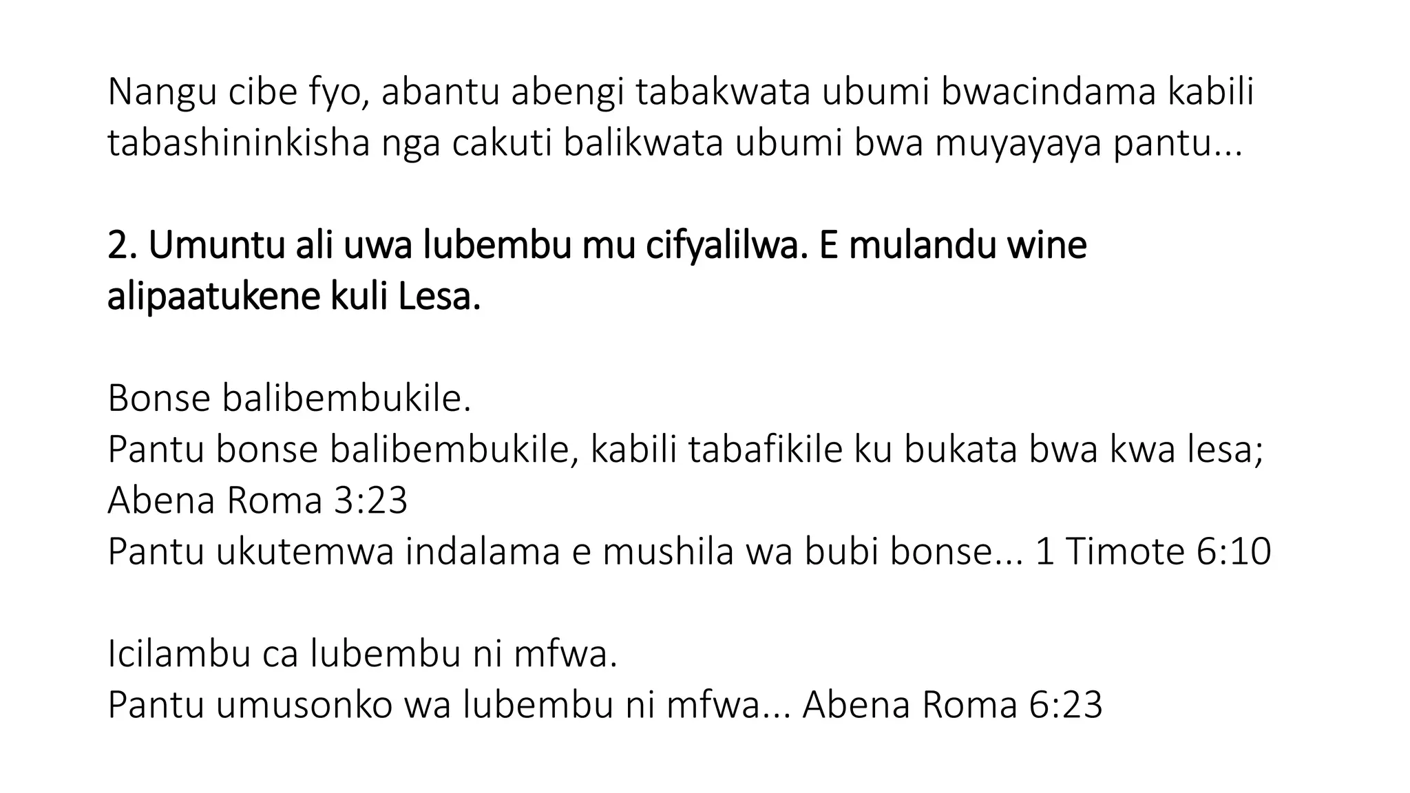 Bemba Soul Winning Gospel Presentation - Only JESUS CHRIST Saves.pptx