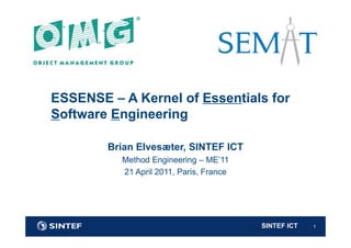 ESSENSE – A Kernel of Essentials for Software Engineering | PDF