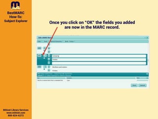 Mitinet BestMARC How-To: Subject Explorer | PDF