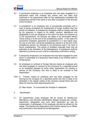 Beml service rule | PDF