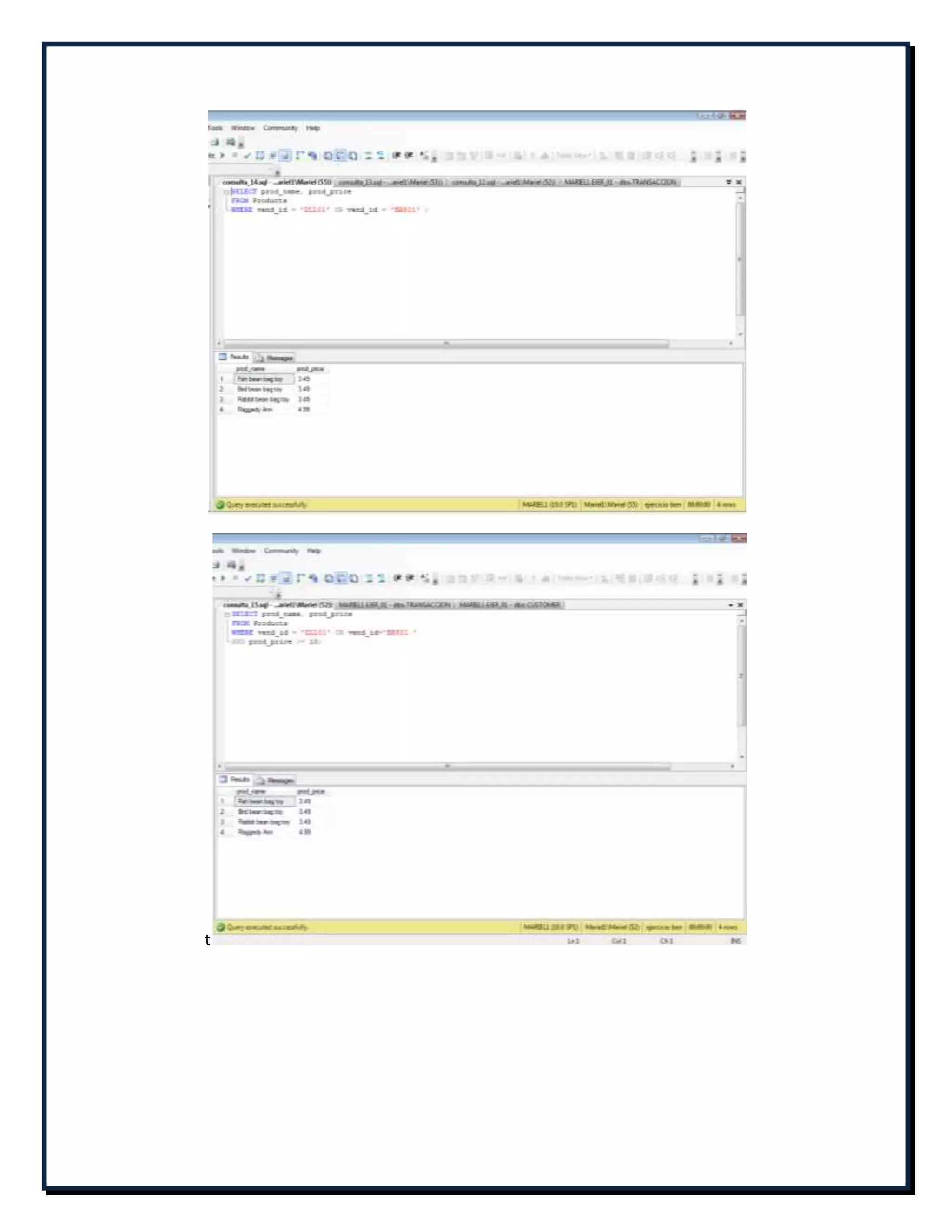 EJERCICIOS DE BENFORTAN | DOCX | Databases | Computer Software and Applications