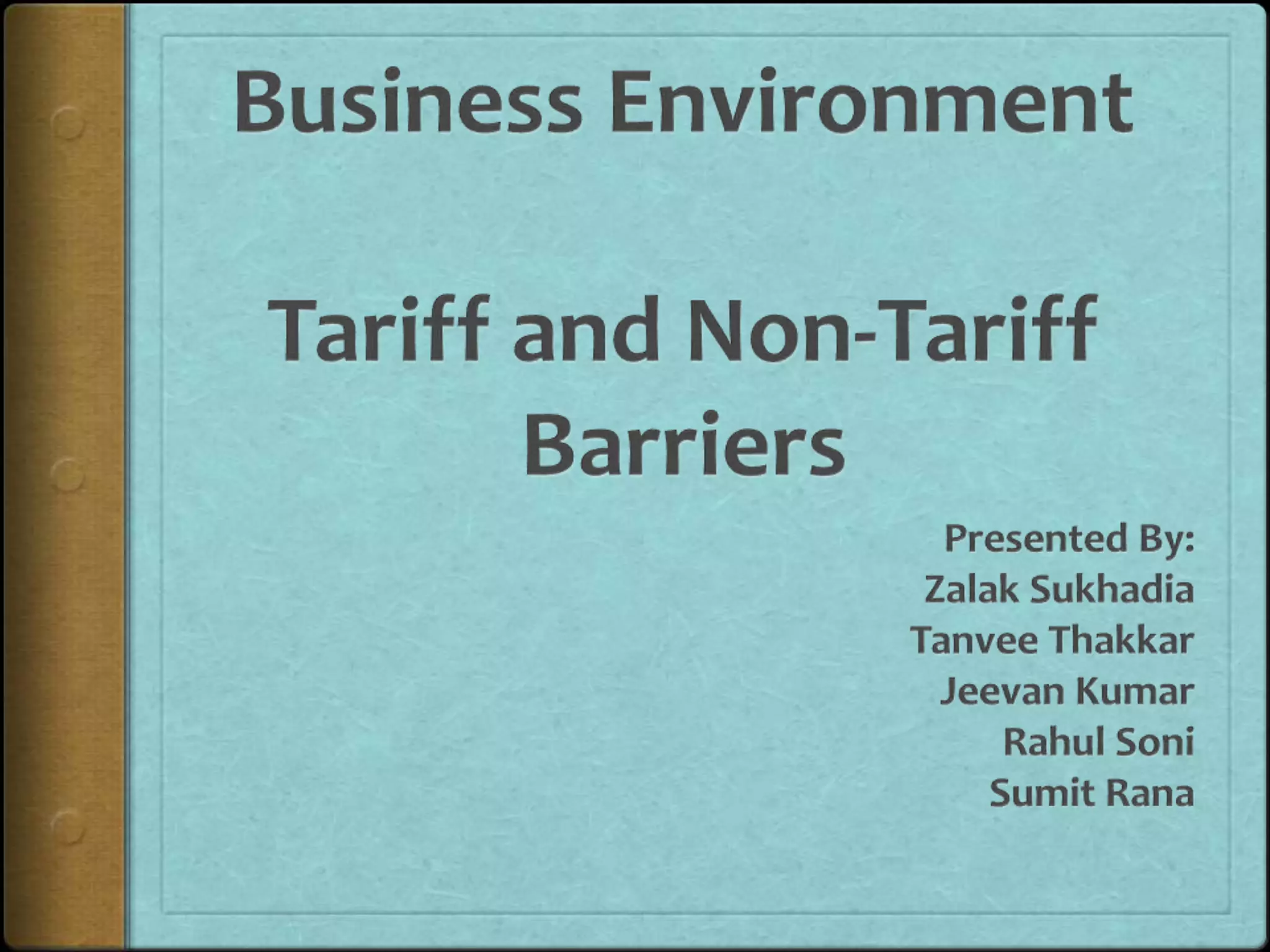 Tariff and Non-Tariff Barriers | PPTX
