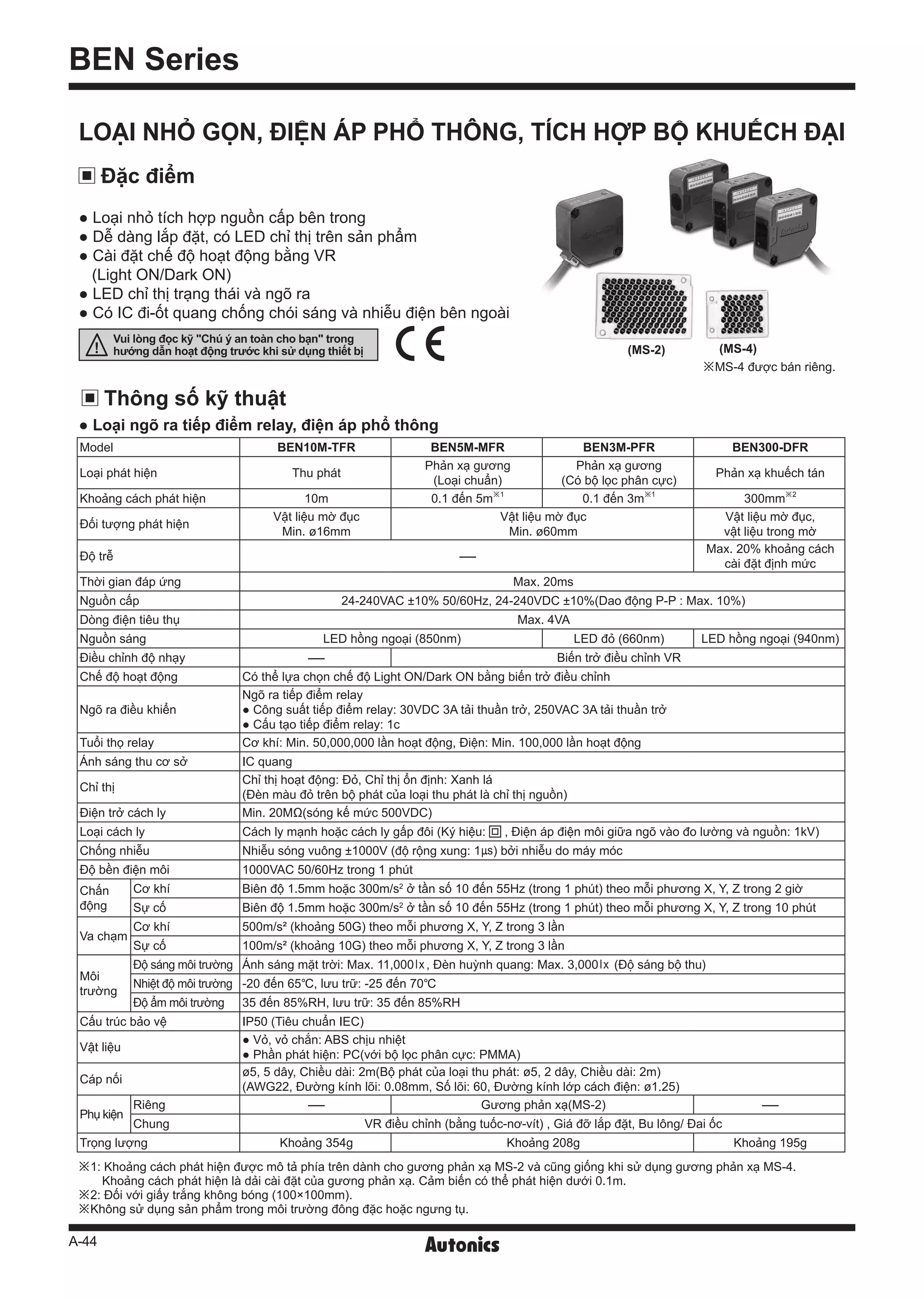 Cảm biến quang Autonics BEN series | PDF