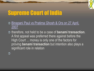 Benami properties Act | PPTX