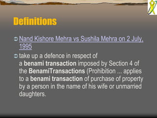 Benami properties Act | PPTX