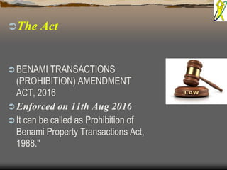 Benami properties Act | PPTX