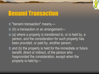 Benami properties Act | PPTX