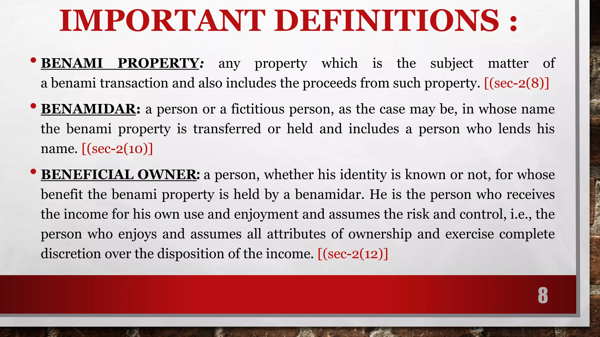 Benami property transaction act | PDF