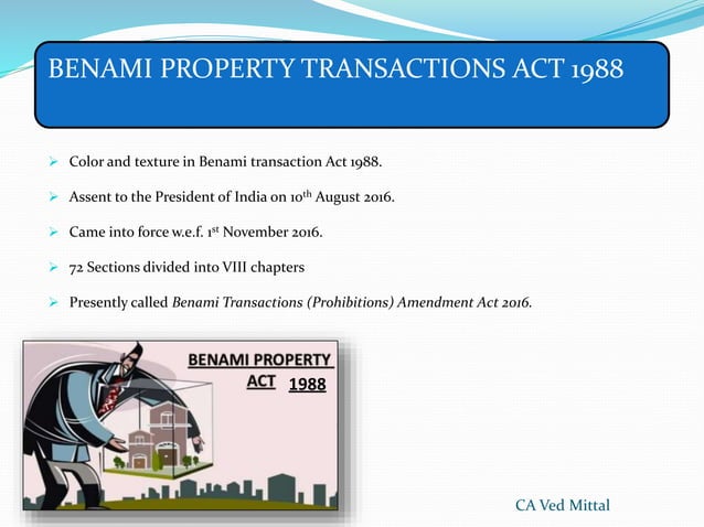 Benami property transactions act 1988 | PPT