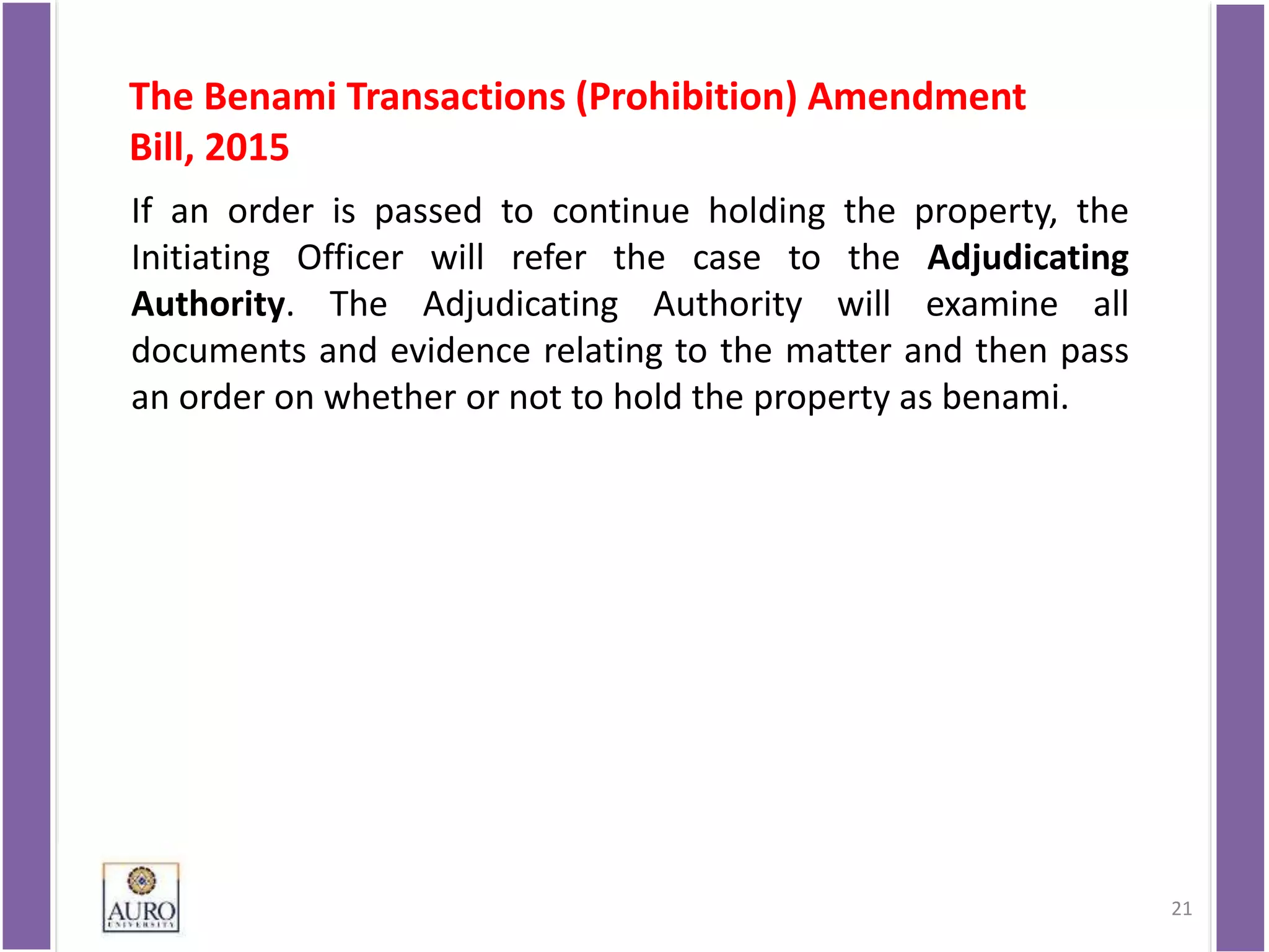 Benami Transaction Act, 1988 | PPTX