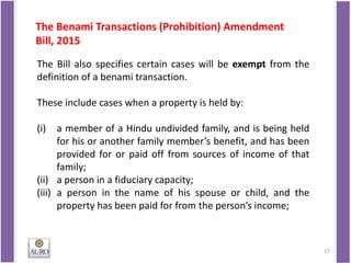 Benami Transaction Act, 1988 | PPTX