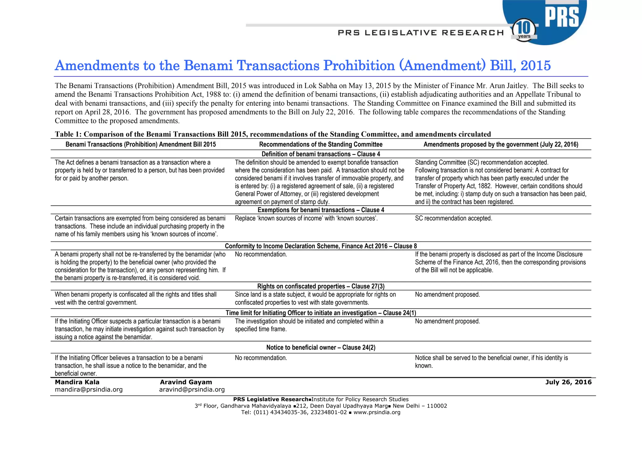 Benami transaction amendments comparison 2016 | PDF | Personal Taxes | Personal Finance