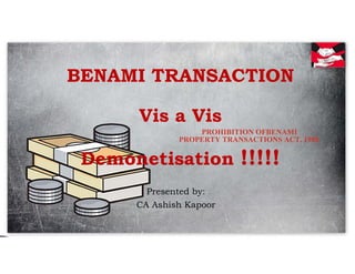 Benami transaction & demonitization | PPT