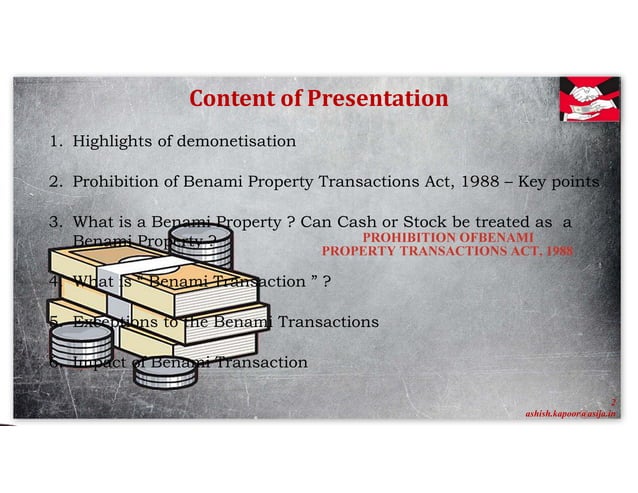 Benami transaction & demonitization | PPT