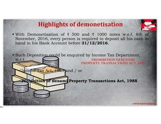 Benami transaction & demonitization | PPT
