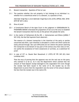 Benami transactions | PDF