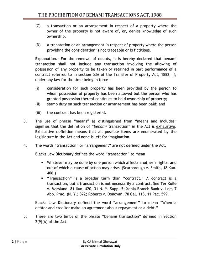 Benami transactions | PDF
