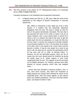 Benami transactions | PDF